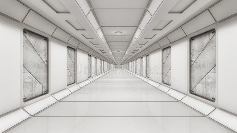 Futuristic Hall Architecture Stock Photo - Image of intelligence, scifi ...