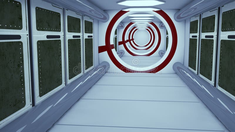 Futuristic Hall Architecture Stock Photo - Image of future, planets ...