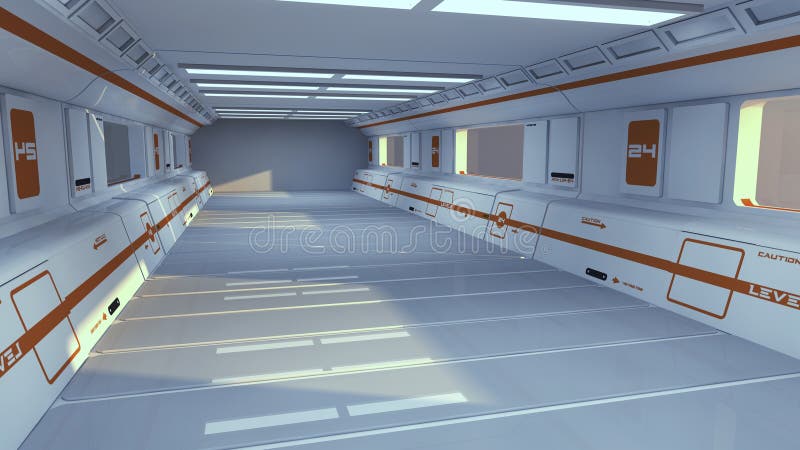 Futuristic Hall Architecture Stock Photo - Image of architecture, room ...
