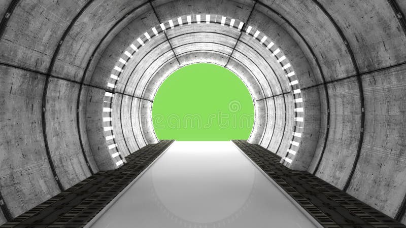 Futuristic Hall Architecture Stock Illustration - Illustration of ...