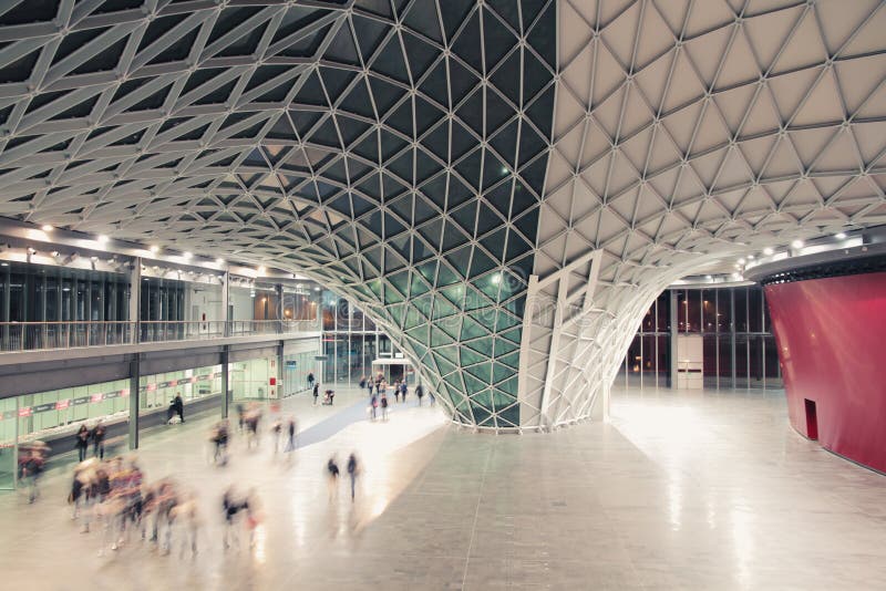 A Futuristic hall in Milan stock image. Image of design - 58832765