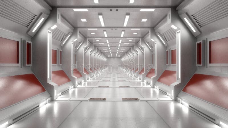 Futuristic Hallway. Concept of Modern Architecture and Interior ...