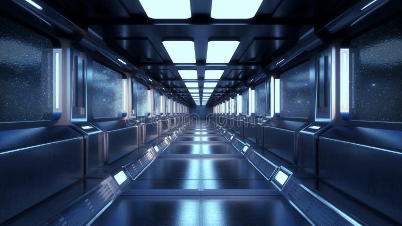 Futuristic Hallway. Concept of Modern Architecture and Interior ...