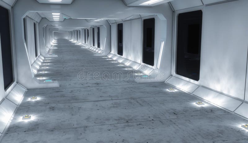 Futuristic Hallway. Interior Concept Design Stock Illustration ...