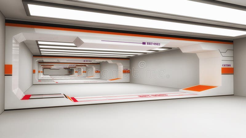 Futuristic Hallway. Interior Concept Design Stock Illustration ...