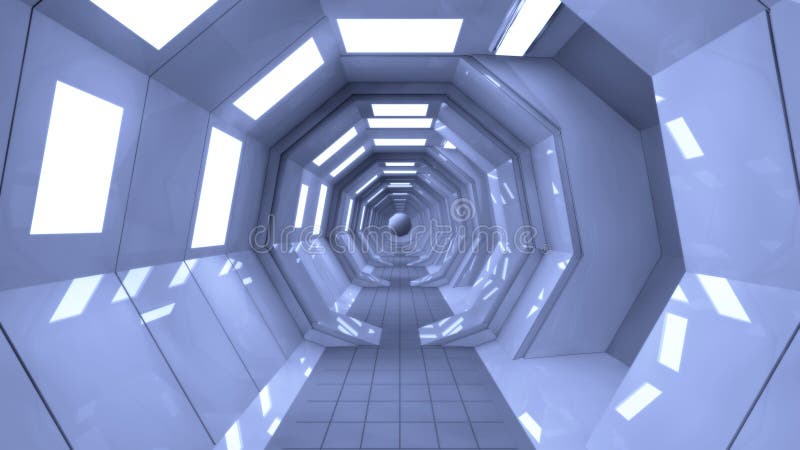 Futuristic Hallway. Interior Concept Design Stock Illustration ...