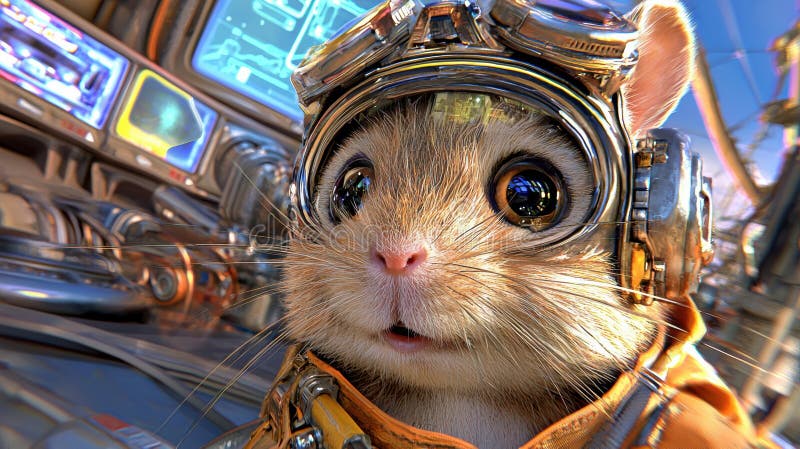 Futuristic Hamster in Robotic Suit Explores a Neon-lit Laboratory Stock ... Futuristic Hamster in Robotic Suit Explores a Neon-lit Laboratory Stock ...