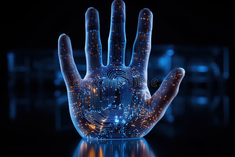 A Futuristic Hand. Digital Communications Stock Illustration ...