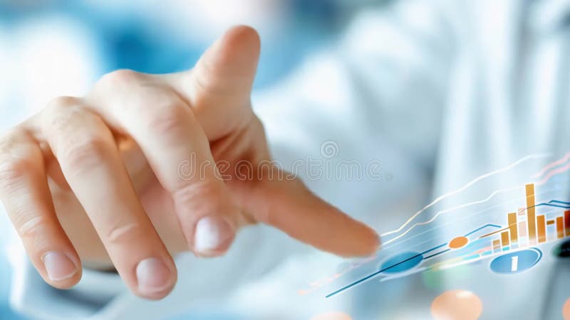 Futuristic Hand Gesture Interacting with Digital Financial Graph ...