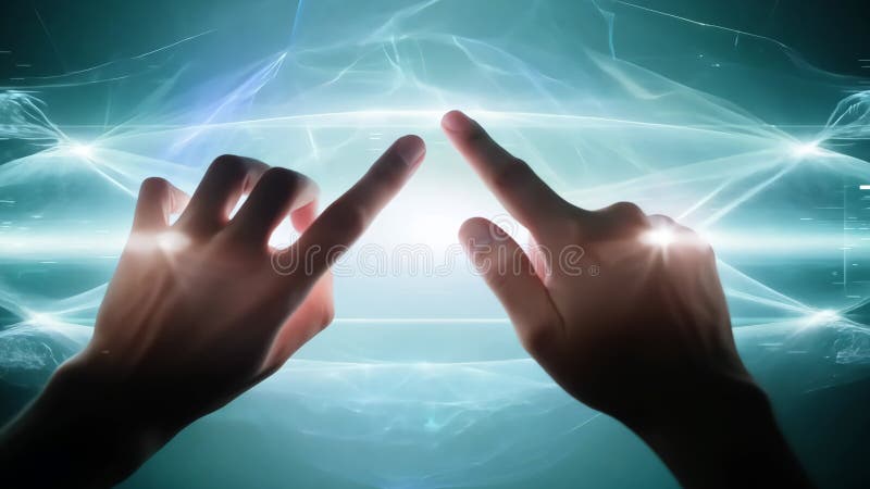 Futuristic Hand Gestures Interacting with Holographic Digital Interface ...