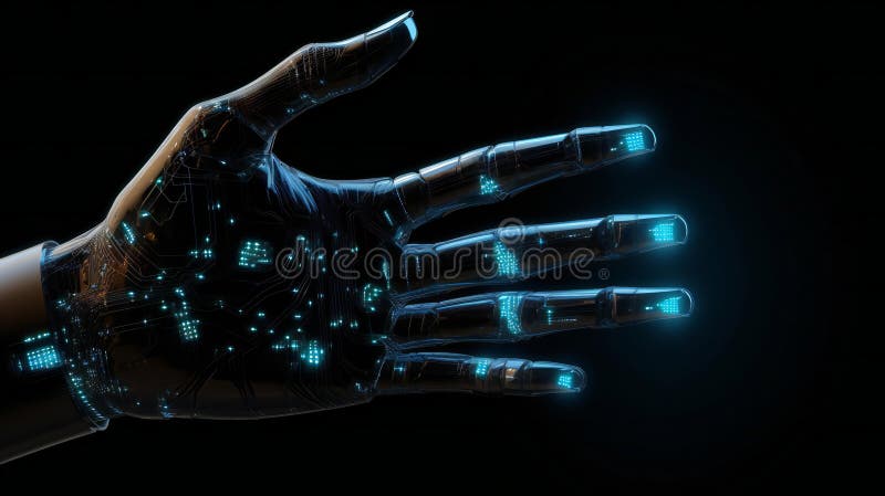 A Futuristic Hand with Glowing Lights on it. Generative Ai Stock Image ...