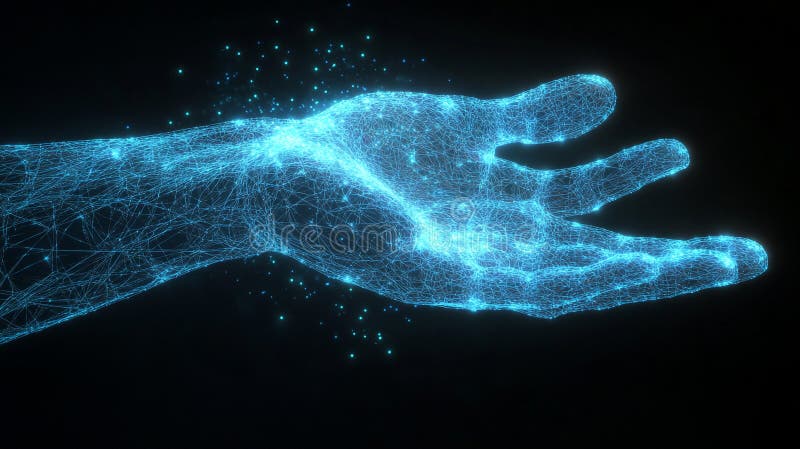 Futuristic Hand Reaching Out Digital Abstract Technology Concept Stock ...