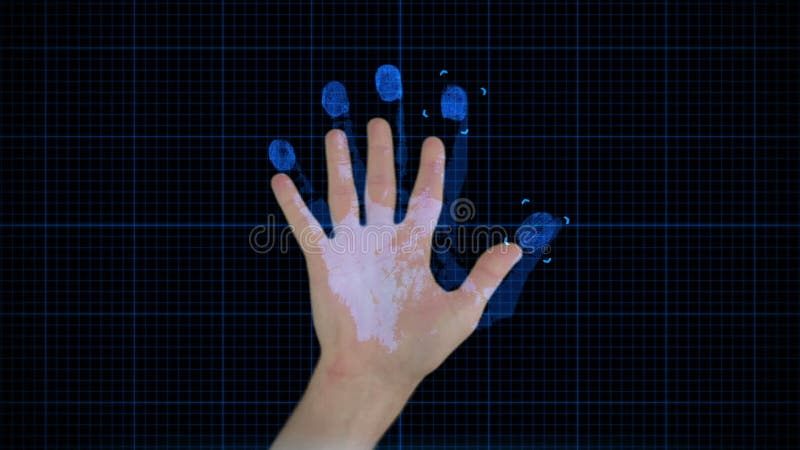 Futuristic Hand Scan Technology Stock Footage - Video of digital ...