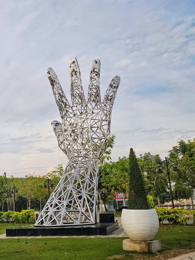 Futuristic Hand Sculpture in Putrajaya, Malaysia Stock Photo - Image of ...