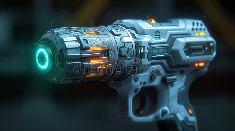 Futuristic Handheld Device with Glowing Elements Designed for Sci-Fi ...