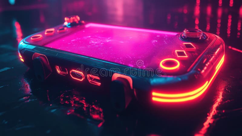 Neon Dreams: a Glimpse into a Futuristic Gaming Console Stock ...