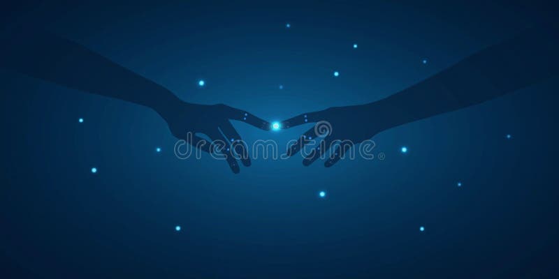 Futuristic Handshake: Connecting with Technology Stock Illustration ...
