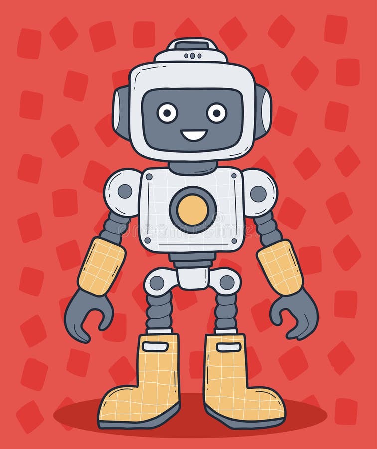 Futuristic Happy Robot. Virtual Assistant Mascot. Vector Illustration ...