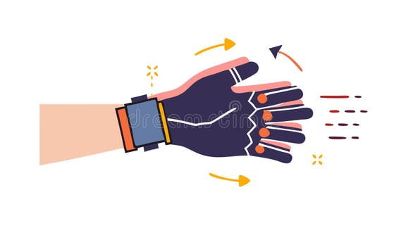 Futuristic Haptic Glove: Interactive VR Control, Vector Design ...