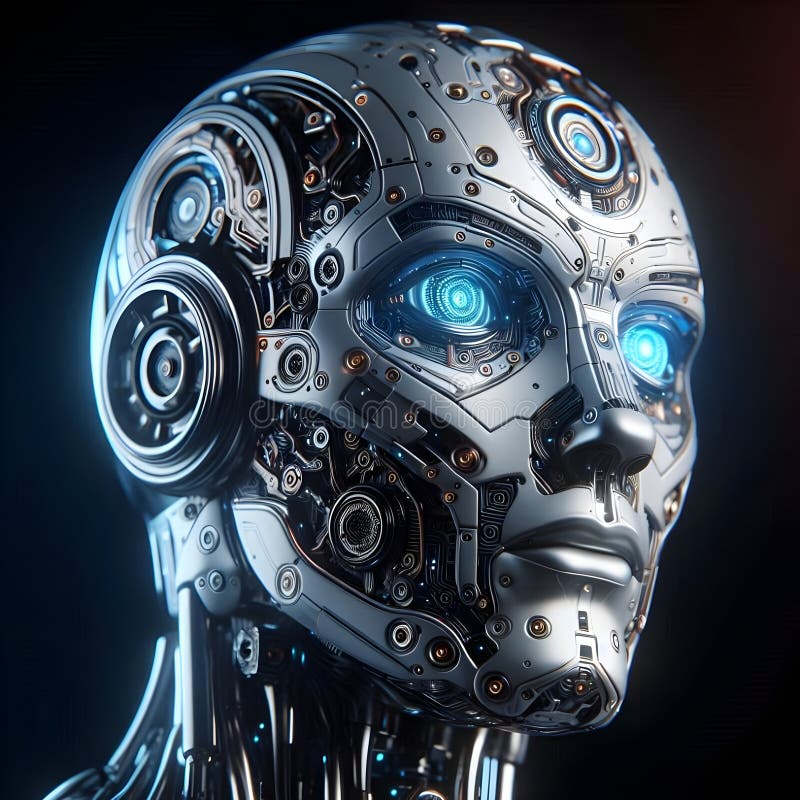 Futuristic head graphs stock illustration. Illustration of drawing ...