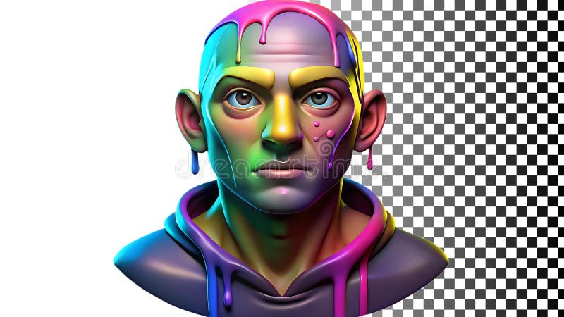 Futuristic Head Icon, Abstract Portrait for Technology and AI Themes ...