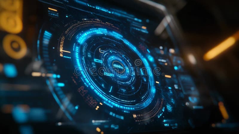 Futuristic Head Up Display Showing Loading Status in a Spaceship Cockpit Stock Video - Video of ...