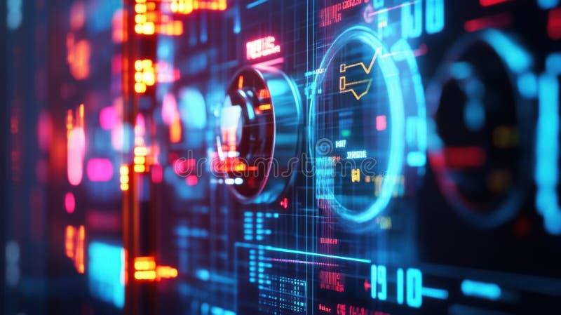 Futuristic Head Up Display Showing Real Time Data Analysis and Performance Metrics Stock Photo ...