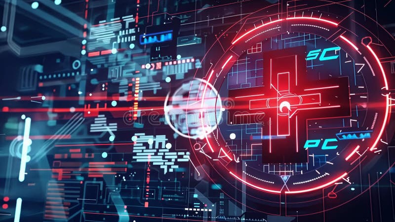 Futuristic Head Up Display Showing Target Tracking and Data Analysis in Digital Environment ...