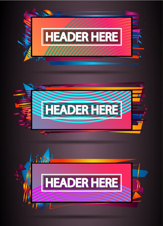 Header Frame with Retro Floral Stock Vector - Illustration of banner ...