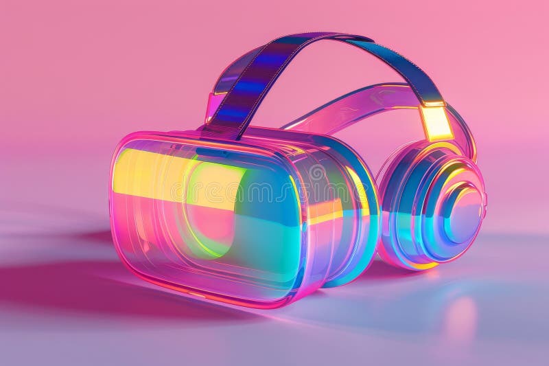 Futuristic Headphones with a Neon Glow, Symbolizing the Blend of Audio ...