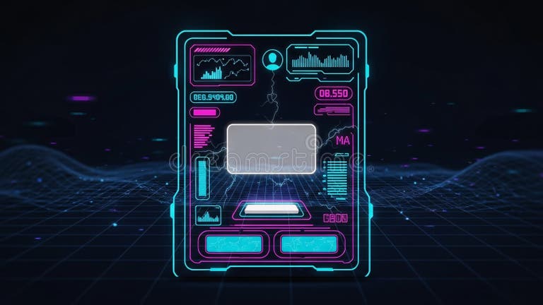 Futuristic Heads-up Display Featuring Various Data Points, Charts, and ...