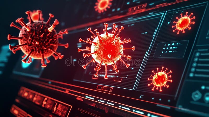 Digital Virus Entering Computer System during Cyber Attack Stock ...