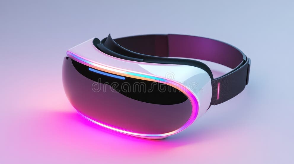 Futuristic Headset with Vibrant Neon Lights Stock Illustration ...