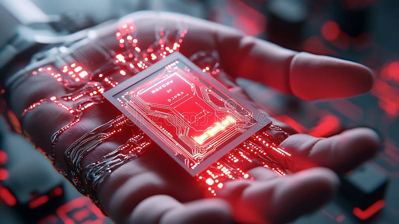 Futuristic Health Chip Implantation Technology Stock Illustration ...