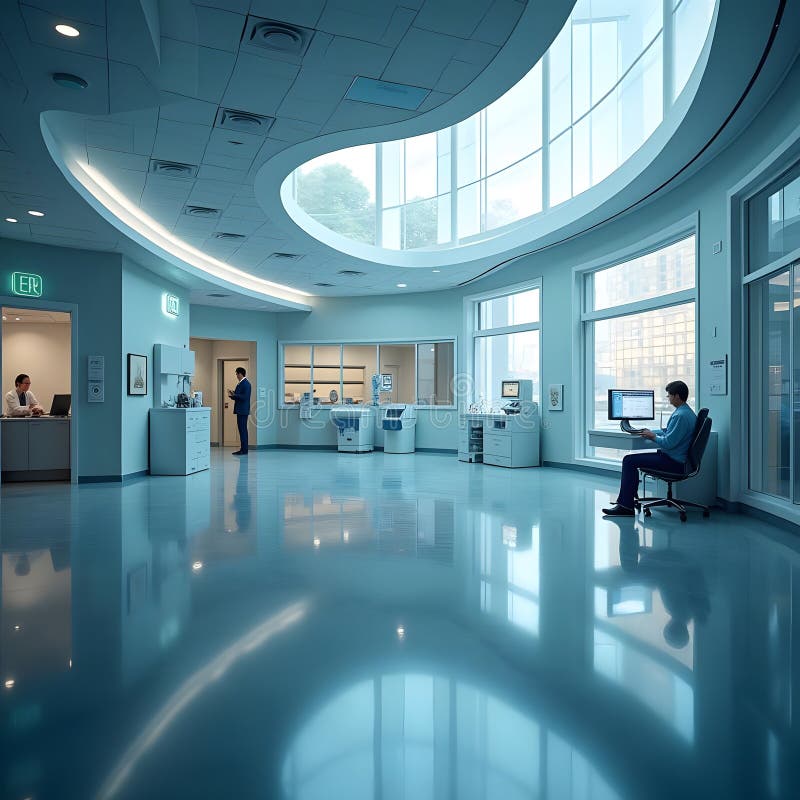 Futuristic Health Clinic in Historic Setting with Tilt-Shift Effect ...