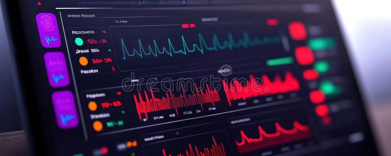 Futuristic Health Data Visualization on Screen for Health Info Records ...