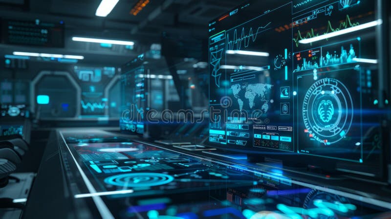 Futuristic Healthcare Control Panel with Virtual Interfaces for ...