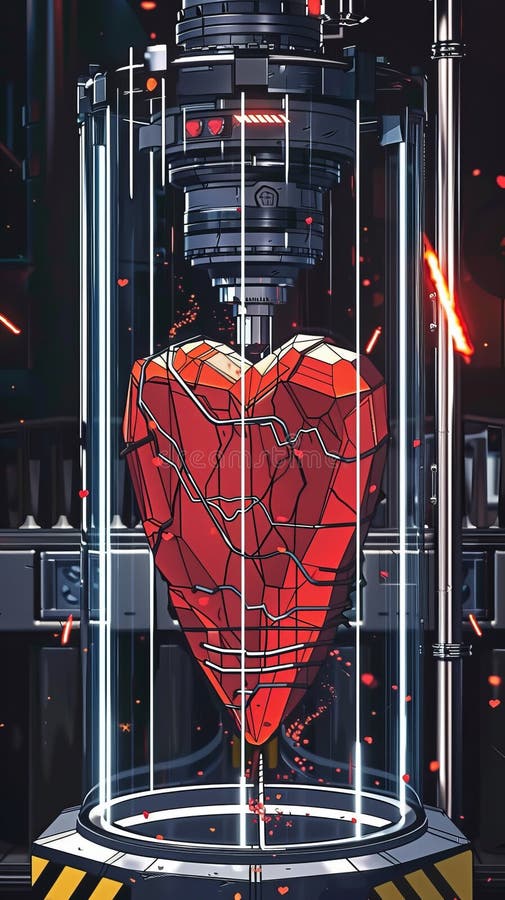 Futuristic Heart Machine in High-tech Laboratory Stock Illustration ...