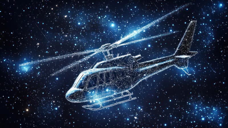 Futuristic Helicopter in Space Stock Illustration - Illustration of helicopter, cyber: 370137729