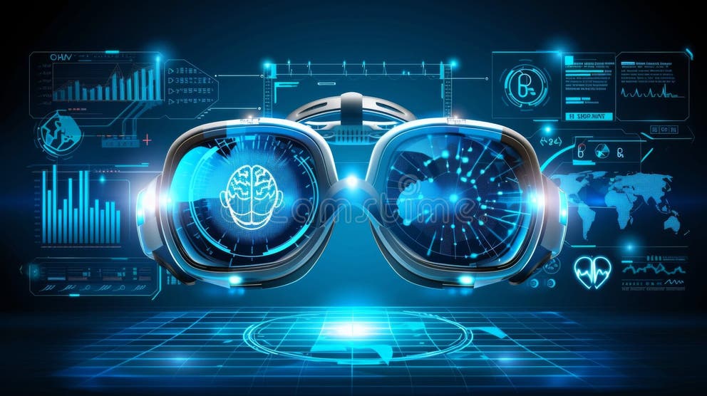 A Futuristic Helmet with a Brain Interface Stock Illustration ...