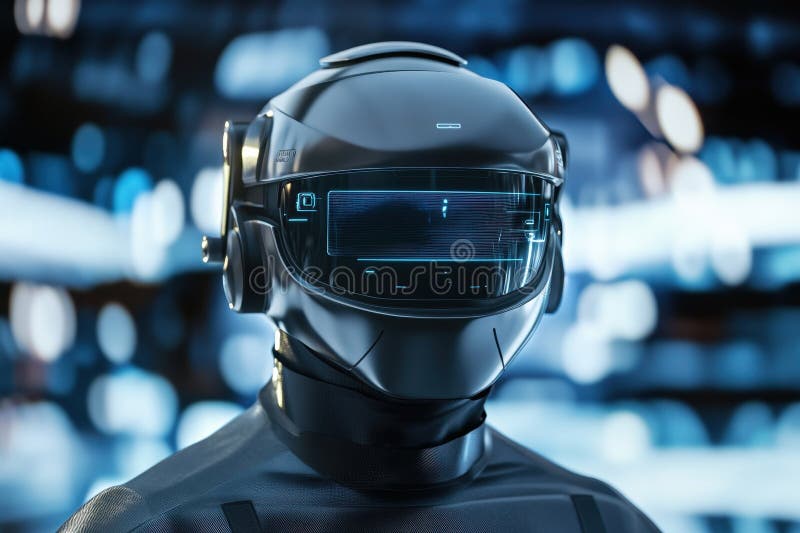 Futuristic Helmet Design with Glowing Visor in a Technology-focused ...