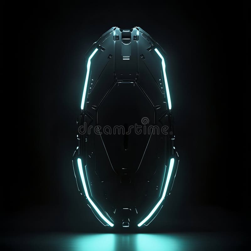 Futuristic Helmet with Neon Lights on it Stock Illustration ...