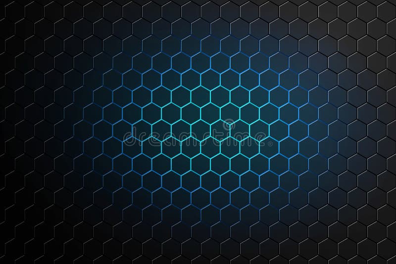 Futuristic Hexagon Blue Light Illustration. Futuristic Digital Hi Tech ...