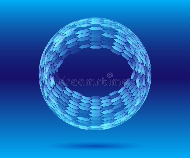 Hi-tech Sphere Computer Technology on the Blue Background Stock Vector ...