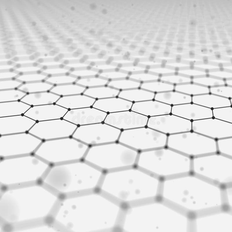 Futuristic Hexagon Pattern Abstract Background. 3d Render Illustration ...