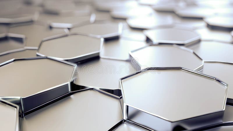 Futuristic Hexagon Pattern with Metallic Surfaces and Gradient Lighting ...