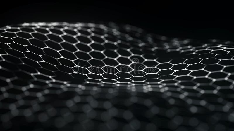 Futuristic Hexagon Wave. Abstract Hexagon Wave Pattern. Dark Cyberspace ...