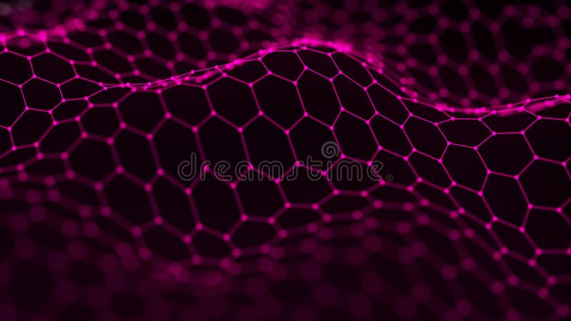 Futuristic Hexagon Wave. Abstract Hexagon Wave Pattern. Dark Cyberspace ...