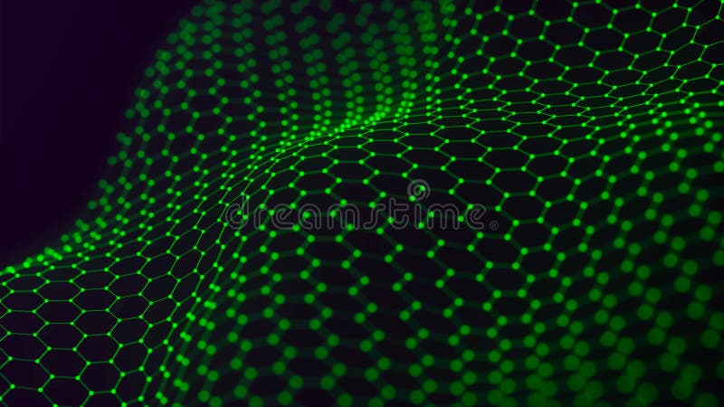 Futuristic Hexagon Wave. Abstract Hexagon Wave Pattern. Dark Cyberspace ...