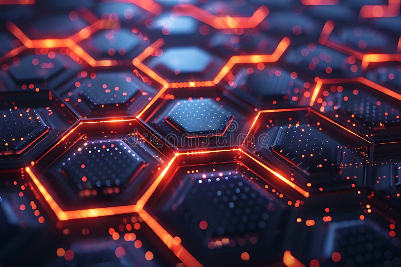 Futuristic Hexagonal Circuitry Stock Image - Image of artificial ...